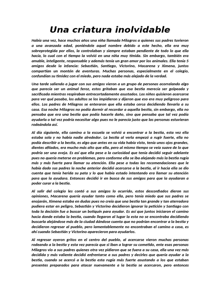 Una Criatura Inolvidable | PDF