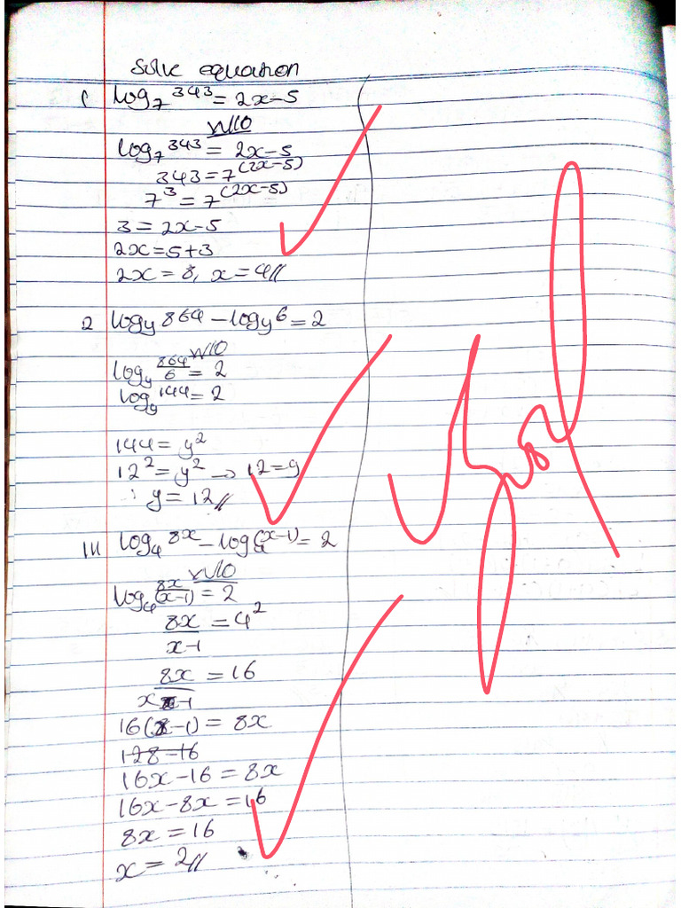 Maths Log Exercise | PDF