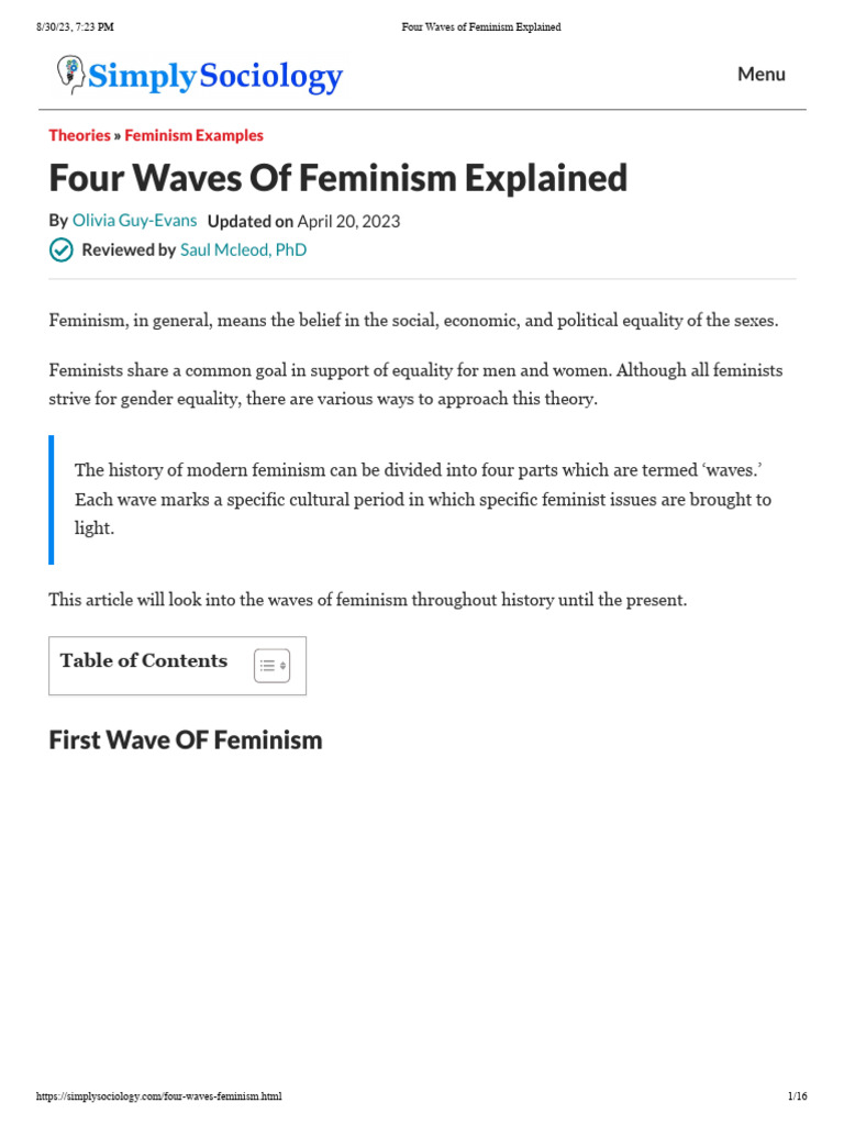 Understanding the Four Waves of Feminism | PDF | Gender Studies | Feminism