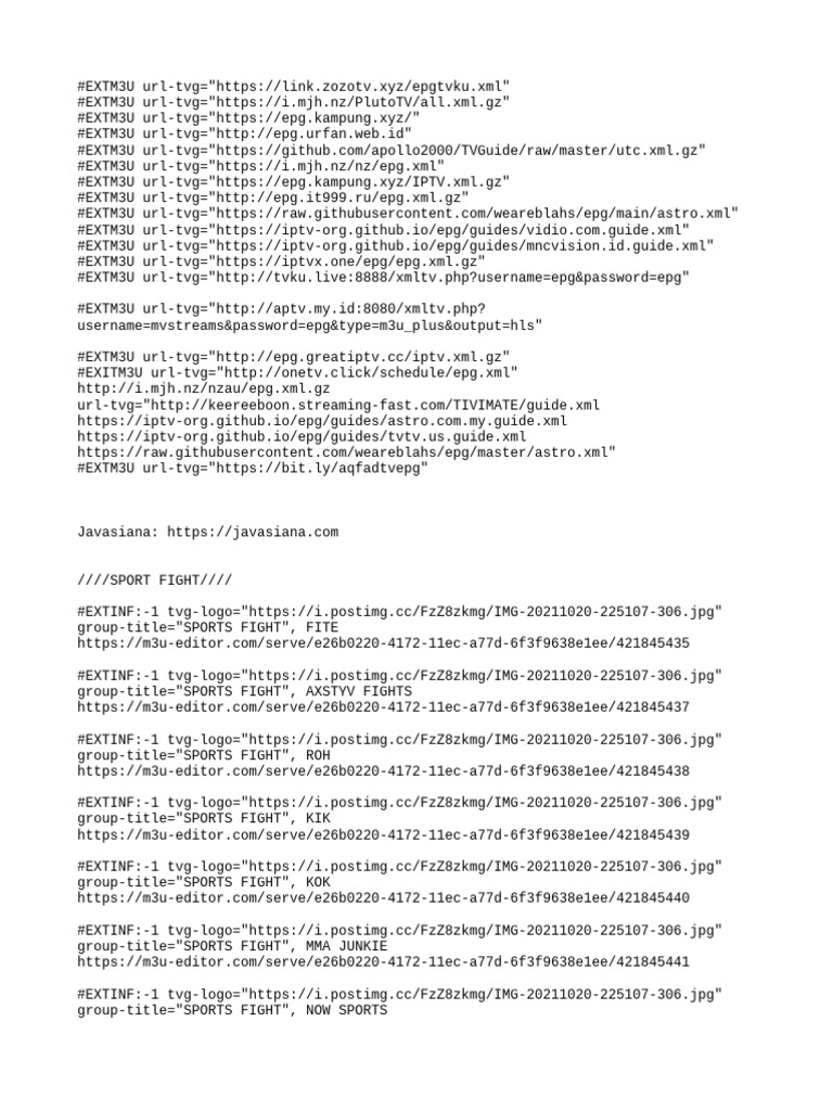 Kumpulan 1K URL PlayList IPTV | PDF