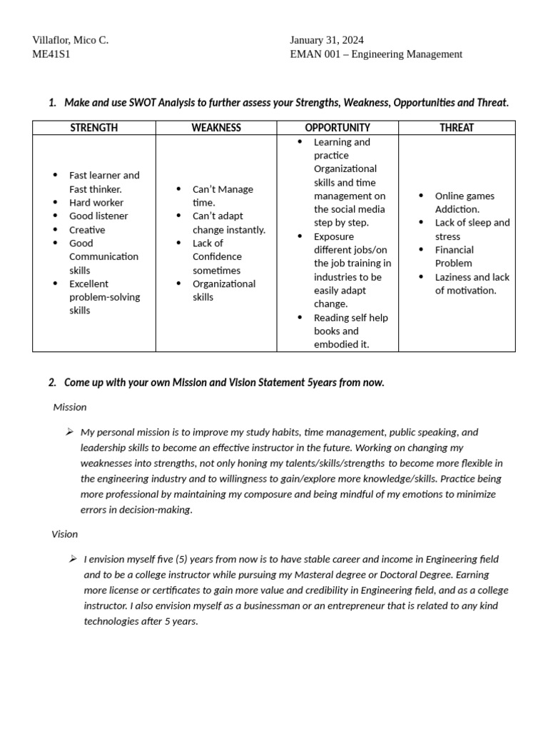 ME41S1 VillaflorMico ASSIGNMENT1 | PDF