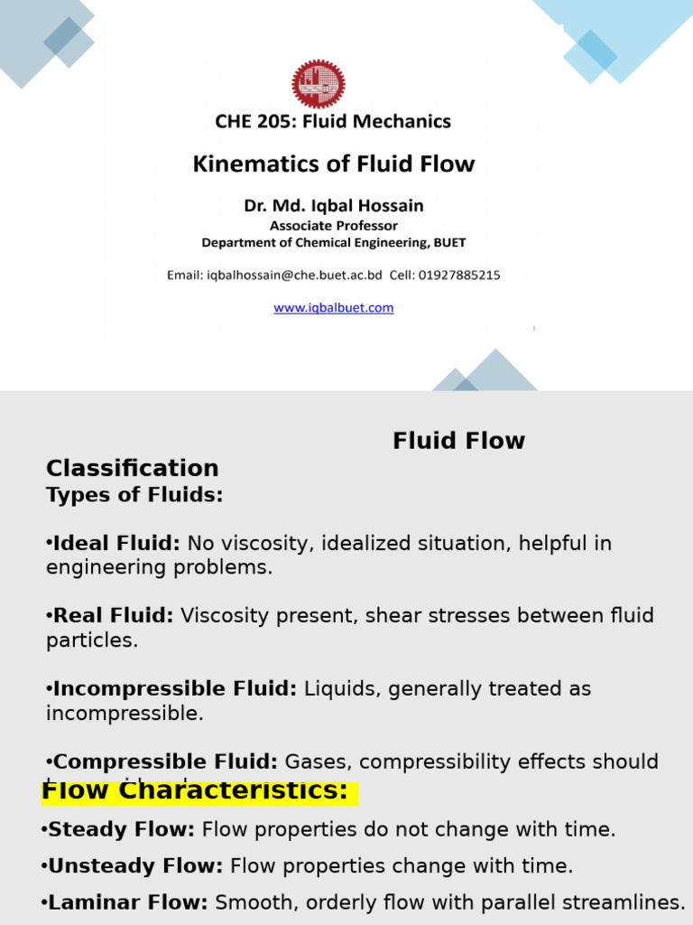 Kinetics of Fluid | PDF