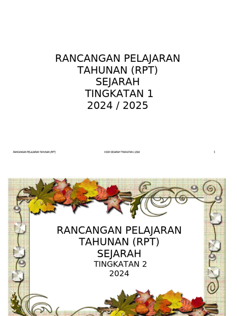 RPT SEJARAH F1 2024 | PDF