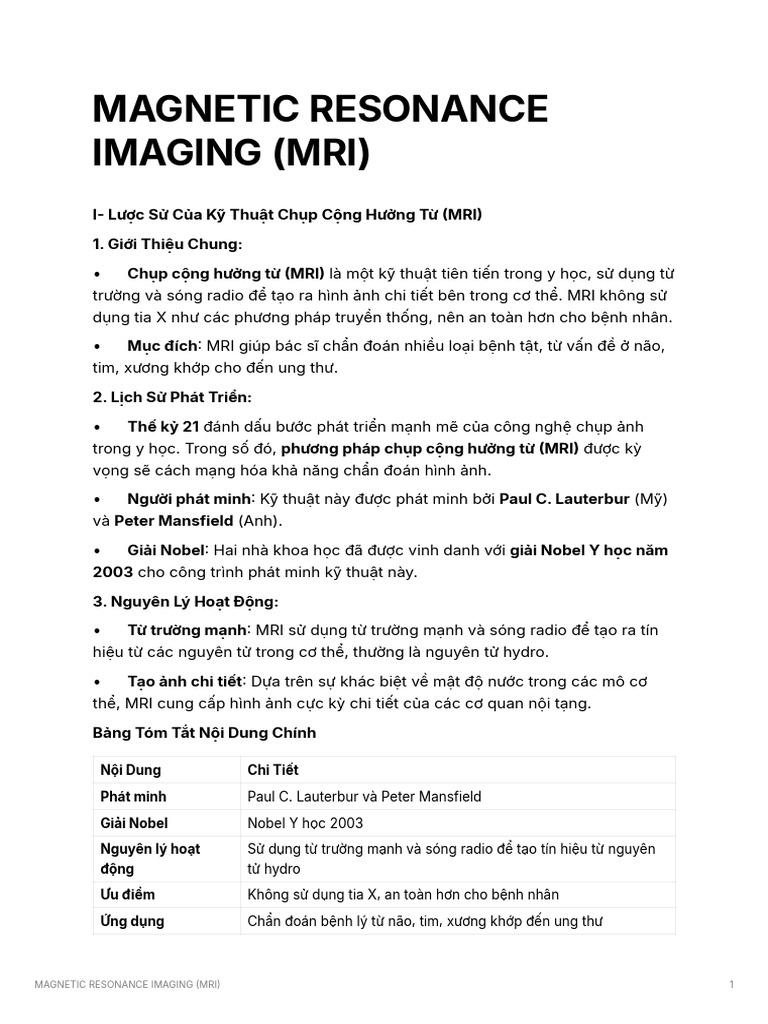 Magnetic Resonance Imaging (Mri) | PDF | Vietnam | Wellness