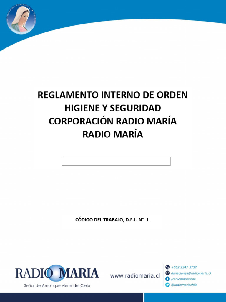 Reglamento Interno de Orden Higiene y Seguridad - RM OCTUBRE 2019 | PDF