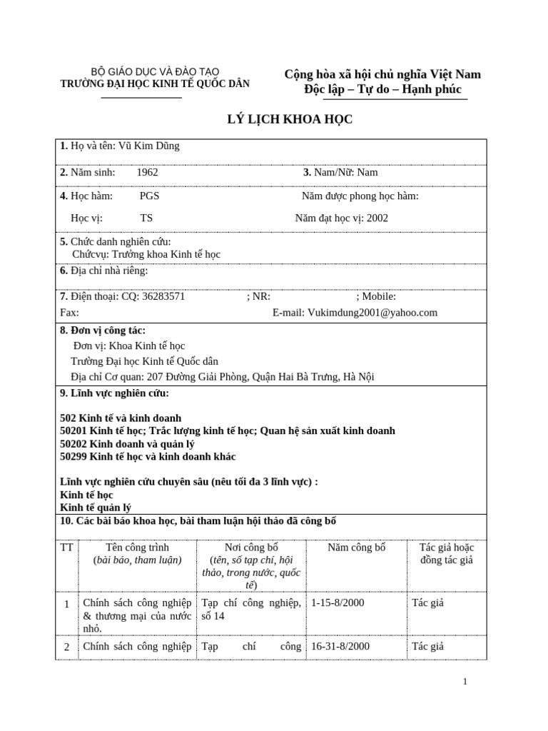 LLKH - Vu Kim Dung | PDF