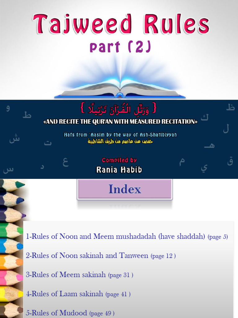 TAJWEED Book PartTwo, Sakin Rules | PDF
