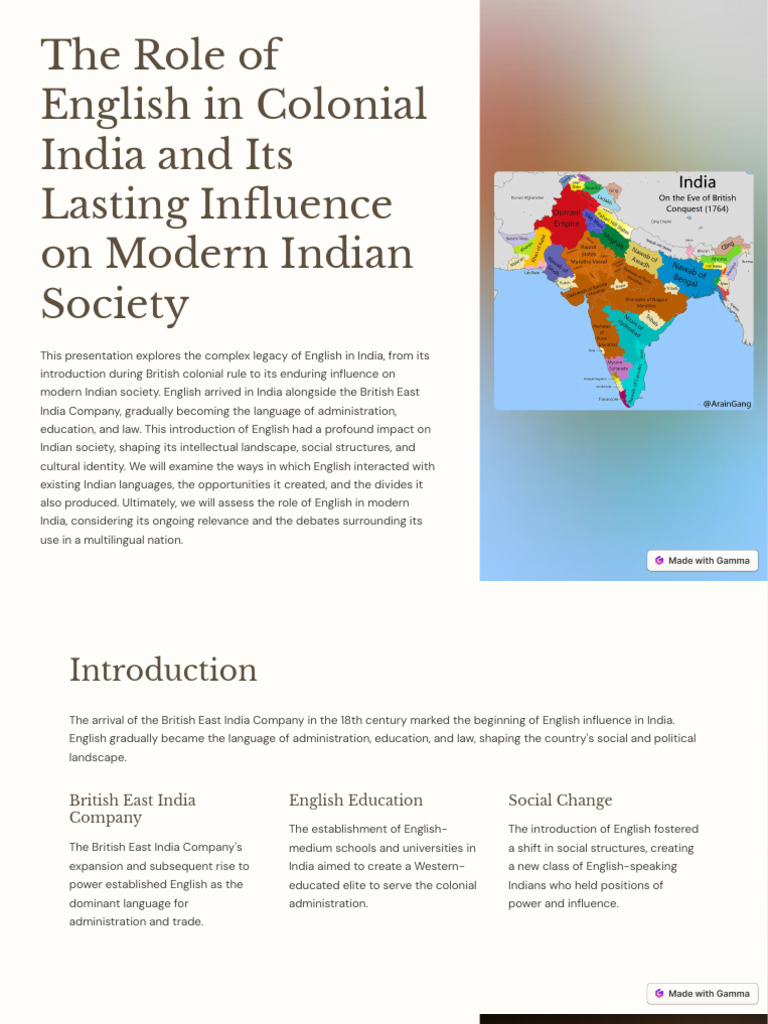The Role of English in Colonial India and Its Lasting Influence On ...