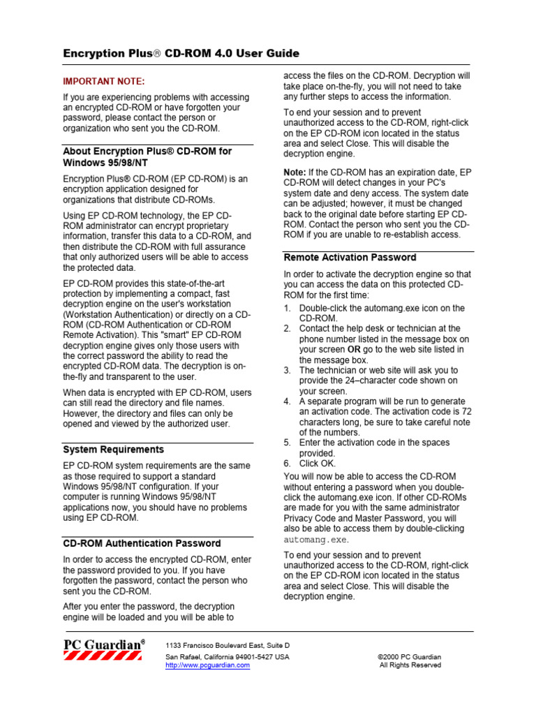 EP CD-ROM 4.0 User Guide | PDF