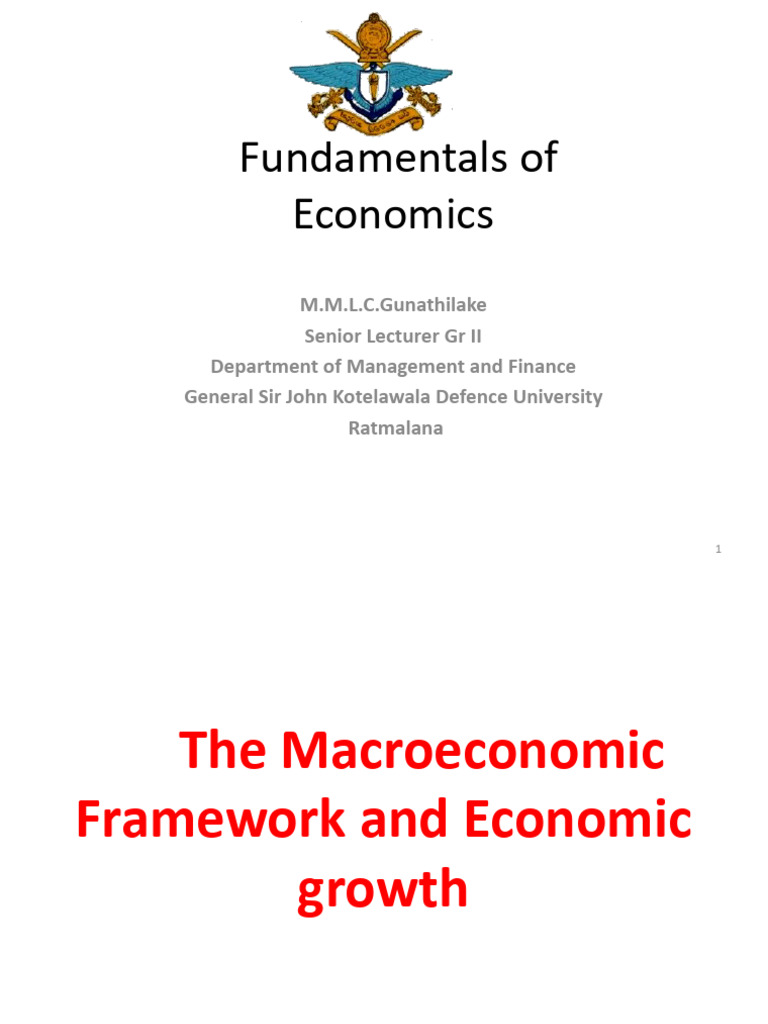 Lesson 05 - The Macroeconomic Framework and Economic Growth | PDF