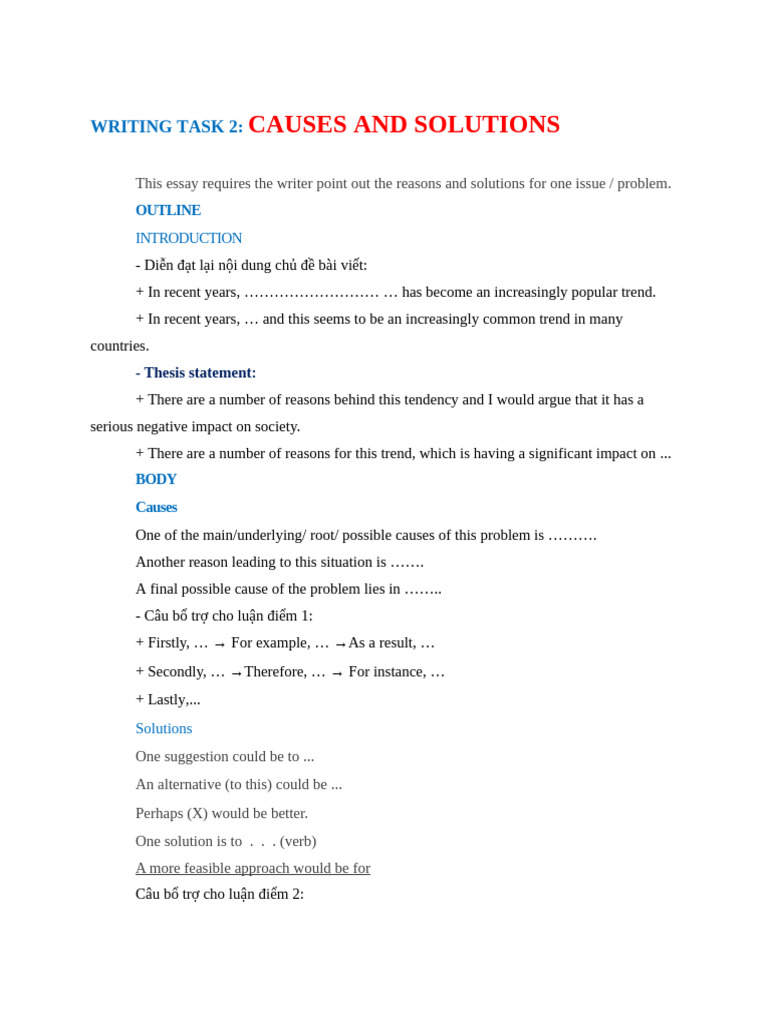 Essay - Causes and Solutions | PDF
