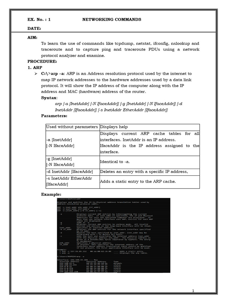 Networks Lab Manual | PDF