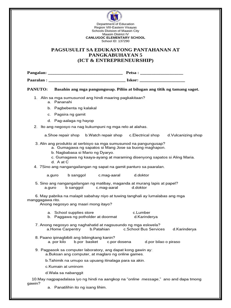 PT - Epp-Ict 5 - Q1 | PDF