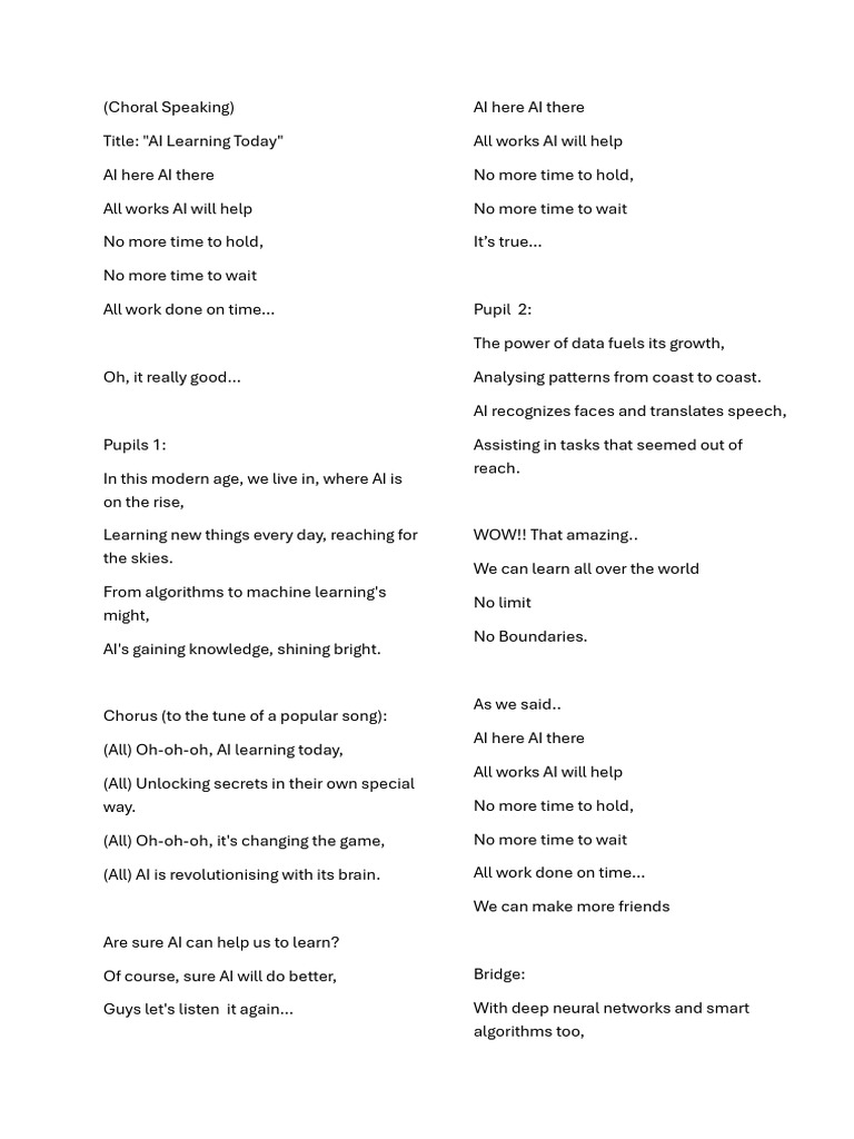 Script Choral Speaking | PDF