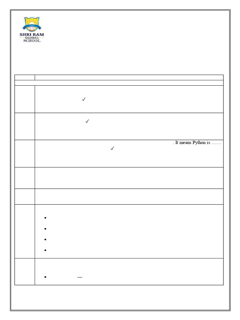 Grade Xi - Python Worksheet | PDF
