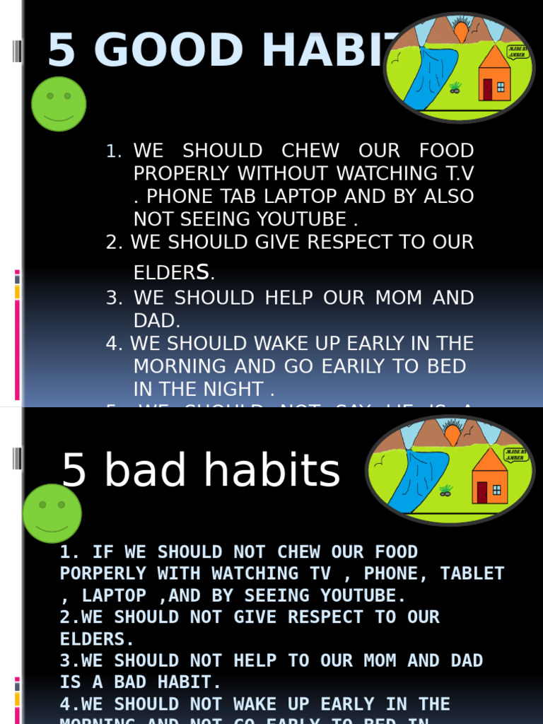 5 Good Habits and Bad Habits Part 1 | PDF