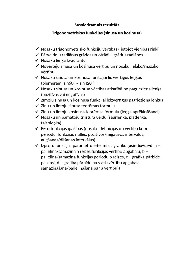 SR Trigonometriskas Funkcijas | PDF