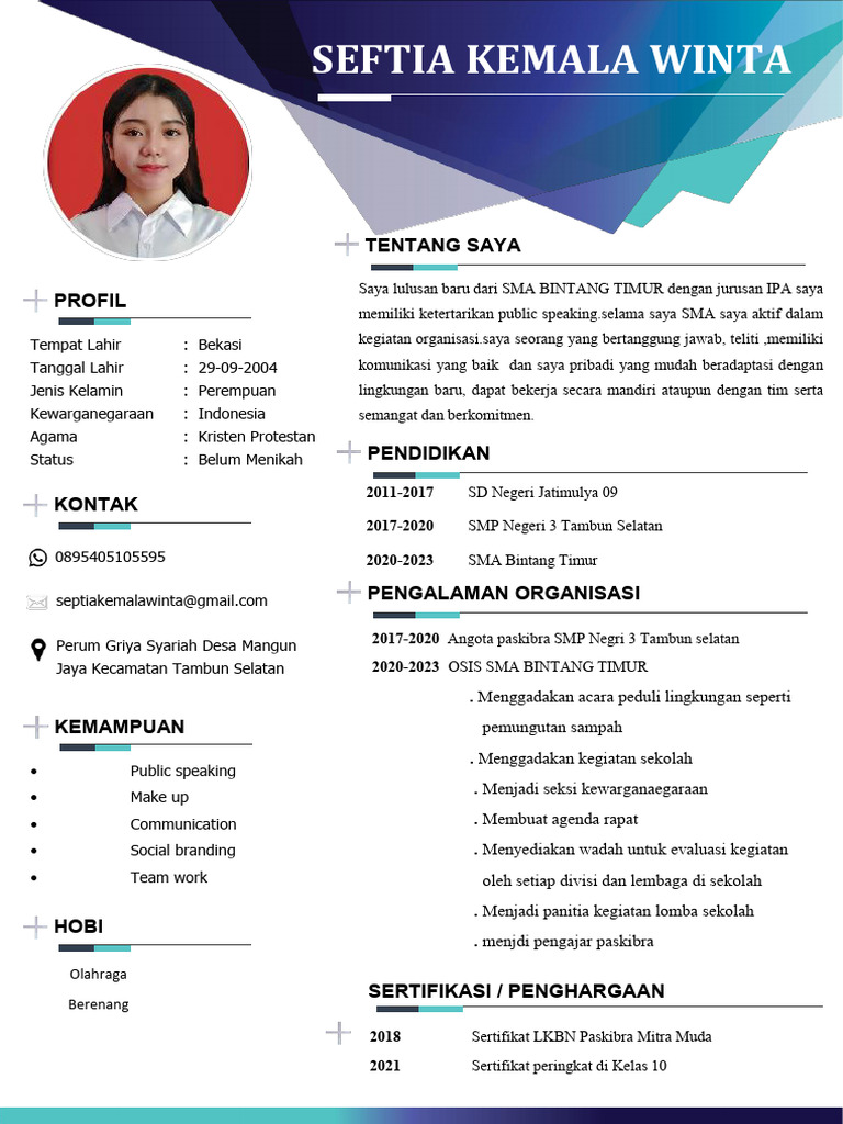 CV - Seftia Kemala Winta | PDF