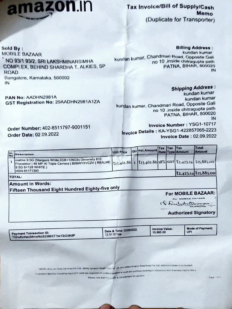Realme Invoice | PDF
