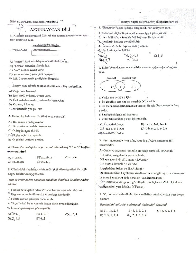 Otk MQM 23.12.2024 11-Ci̇ Si̇ni̇f | PDF