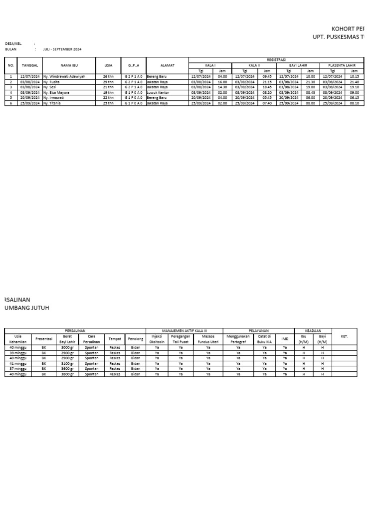 Kohort Persalinan TW III | PDF