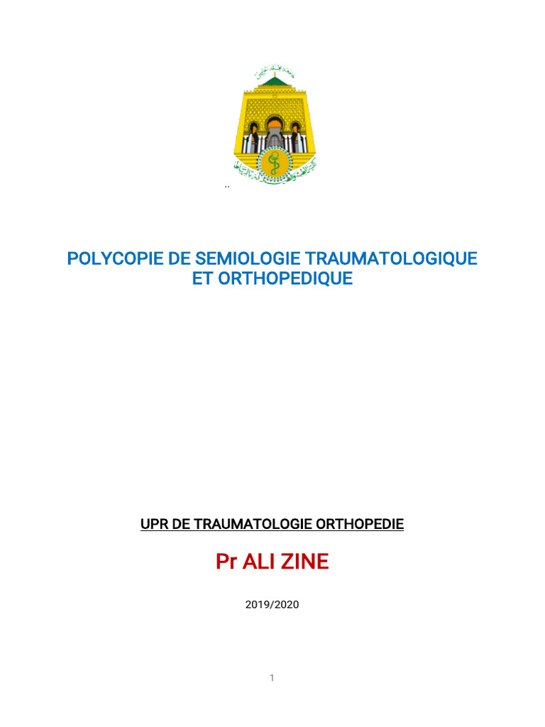 POLYCOPIE DE SEMIOLOGIE TRAUMATOLOGIE 2020 PR ALI ZINE | PDF