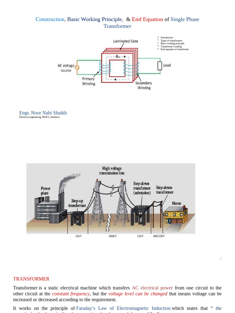 LEC # 05 CONSTRUCTION, WORKING PRINCIPLE, EMF EQUATION | PDF