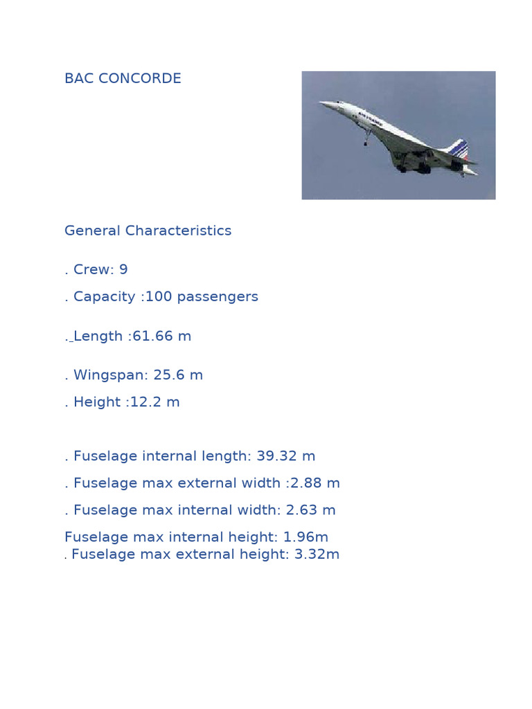 BAC CONCORDE Performance Calculation | PDF