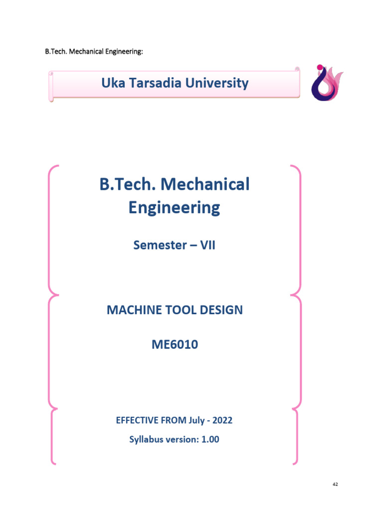 Me6010-Machine Tool Design | PDF