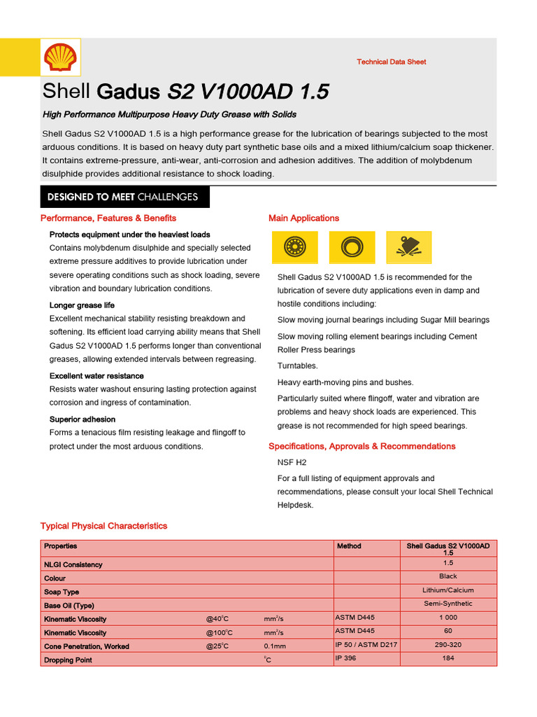 Shell gadus S2 1000 AD 1.5 | PDF