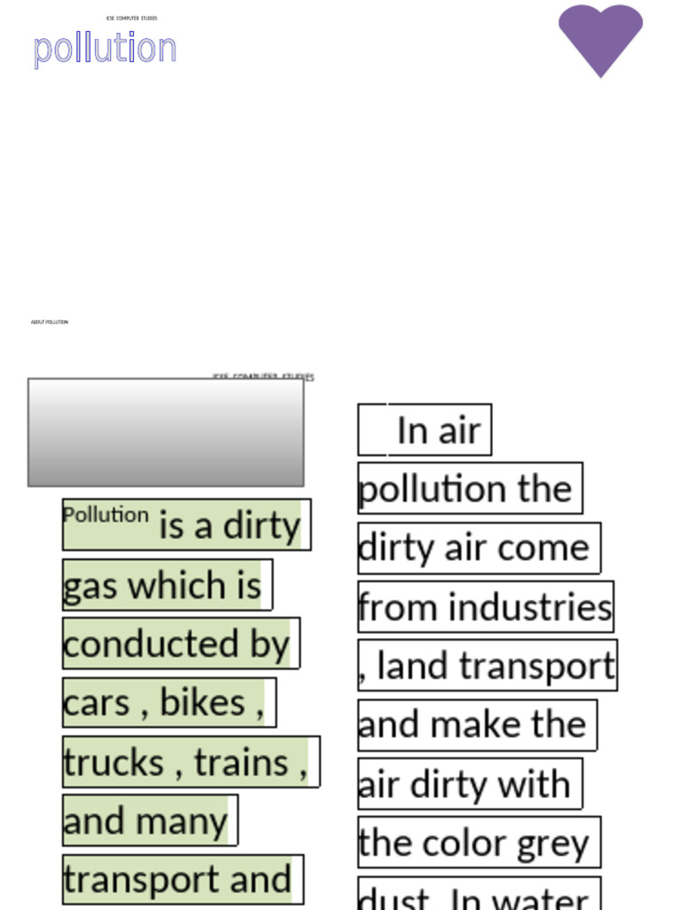 Homework On Pollution | PDF