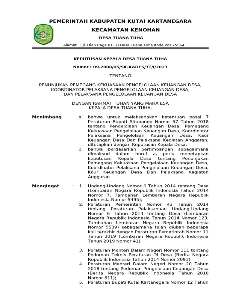 Contoh SK PPKD | PDF