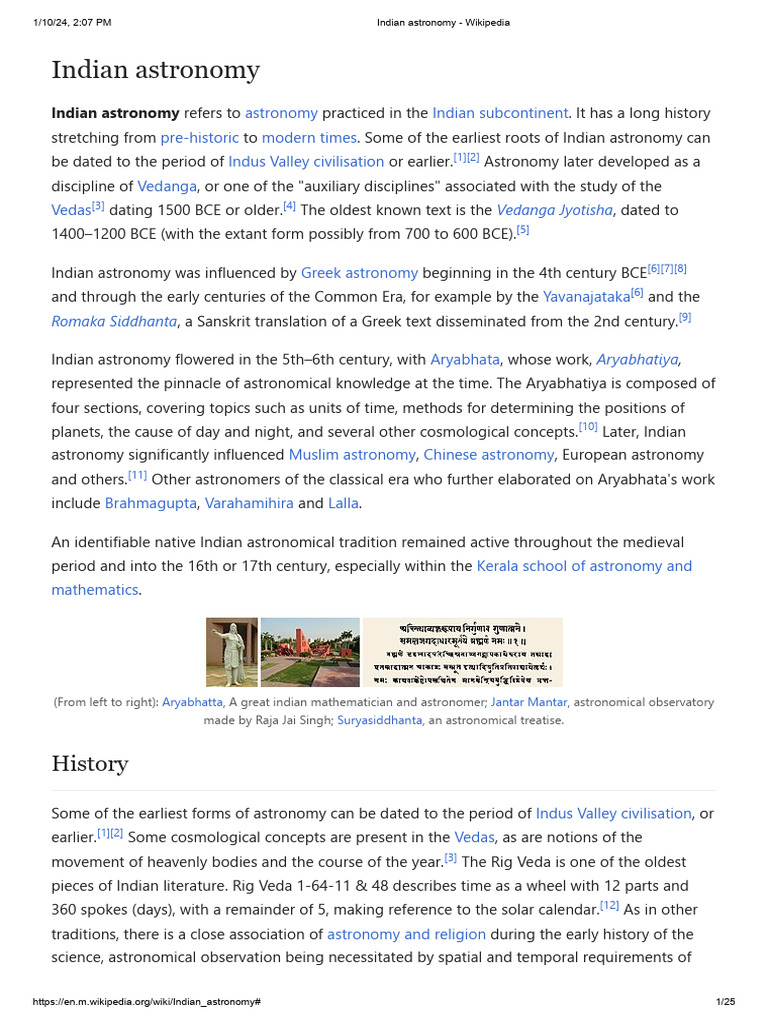 Indian Astronomy - Wikipedia | PDF