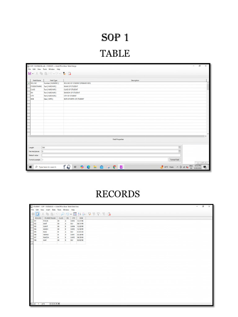Sop 1 Database Concepts Using Libreoffice Base | PDF
