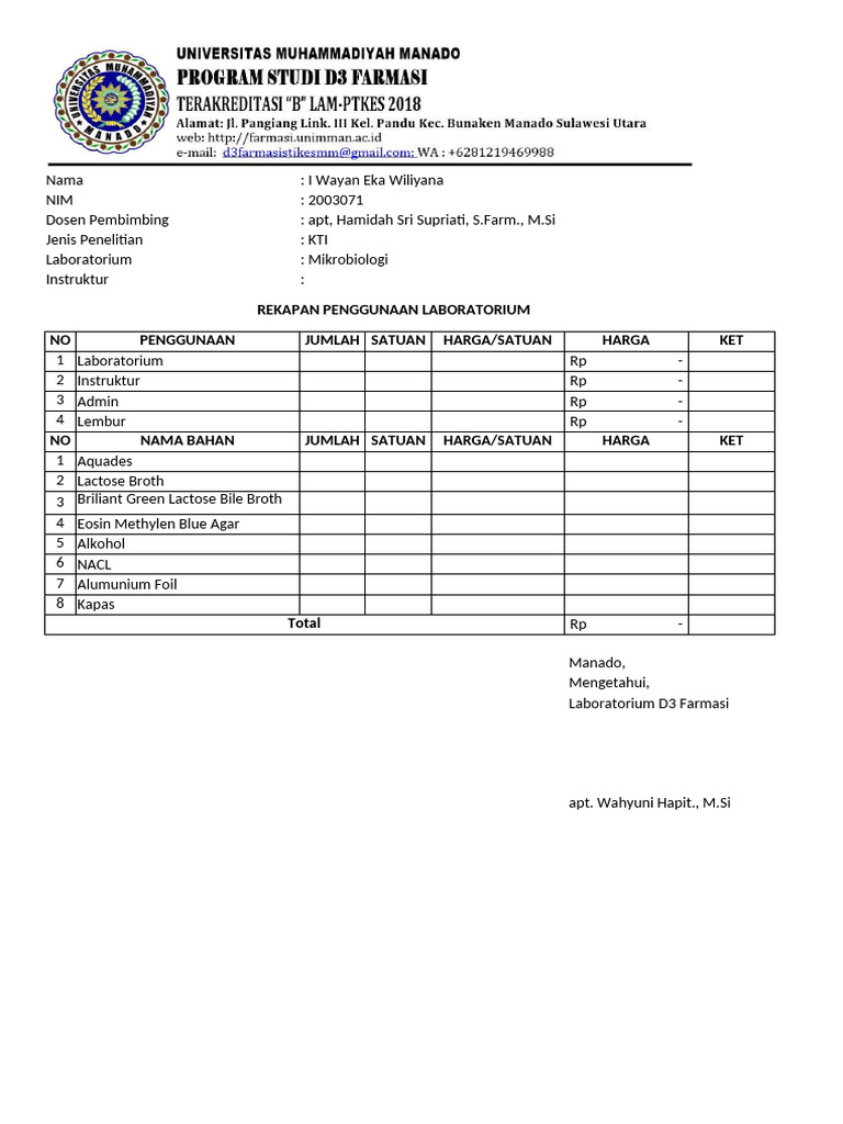 Draft Penggunaan Lab EKA | PDF