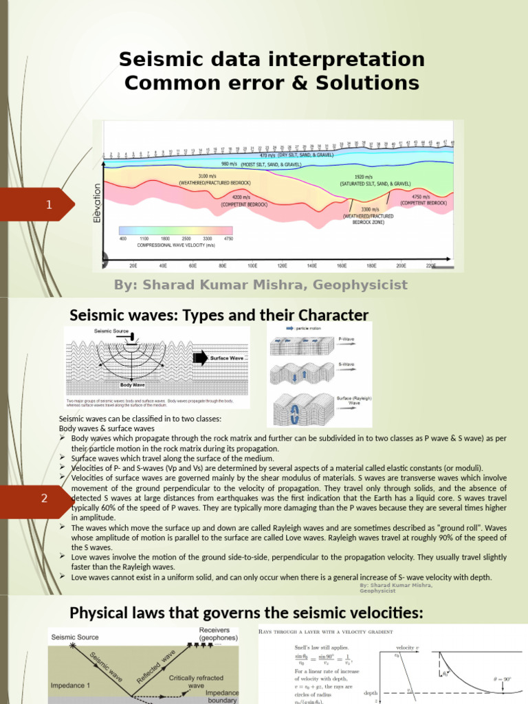 Seismic Data Interpretation, Common Error & Solution | PDF | Waves | Applied And ...