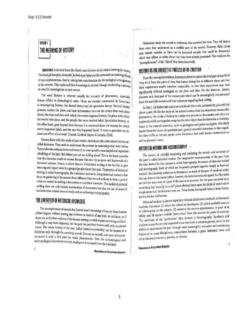 SSP 112 Chapter 1 | PDF