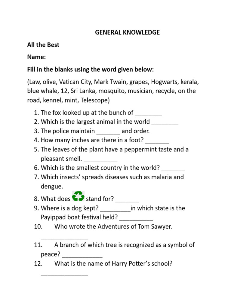 General Knowledge | PDF