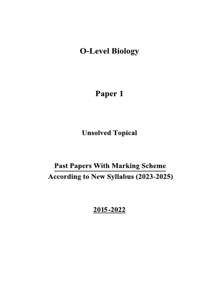 Biology Topical P1 (2015 2022) | PDF