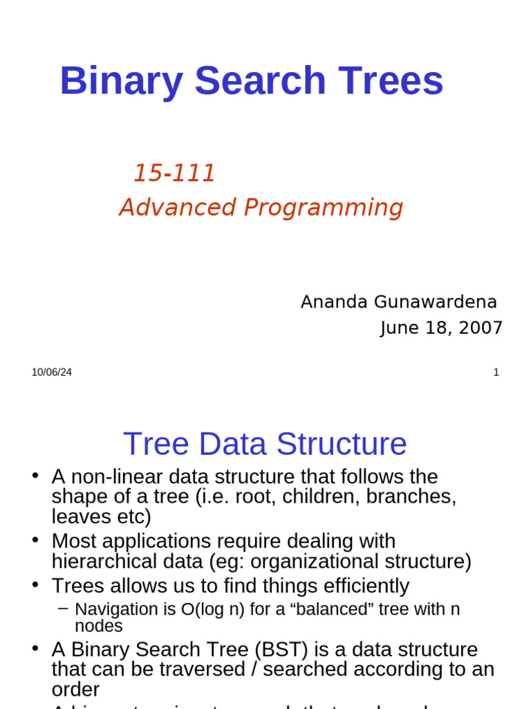 Lecture - Binary Search Trees | PDF