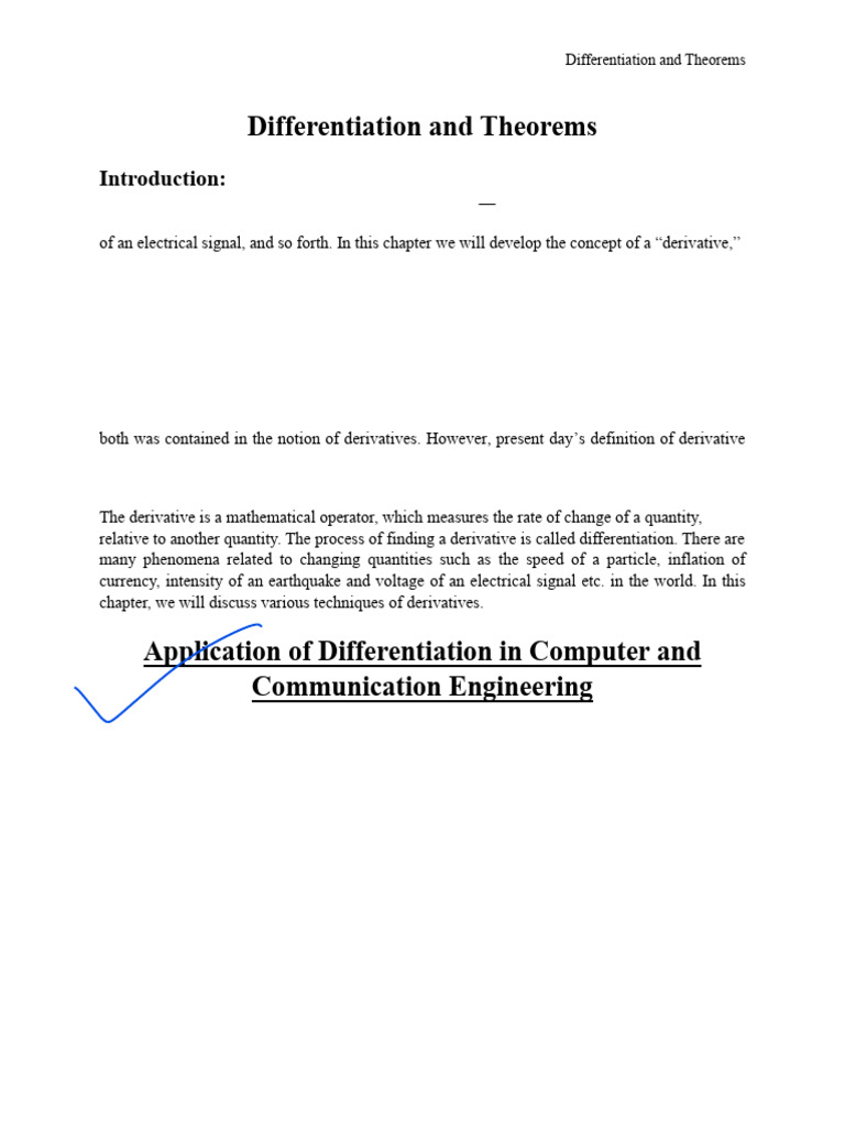 Differentiation and Theorem | PDF