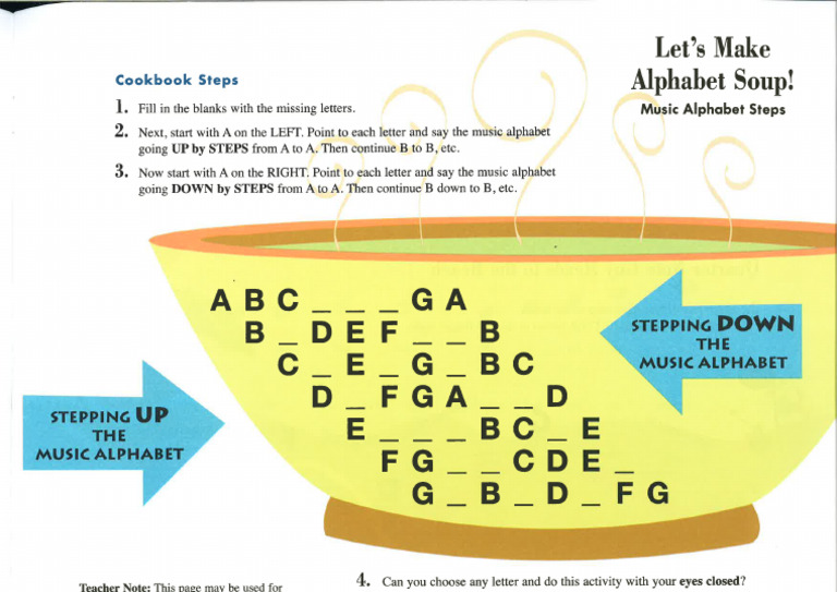 15 - PA Theory Book, Primer Level - Let's Make Alphabet Soup | PDF