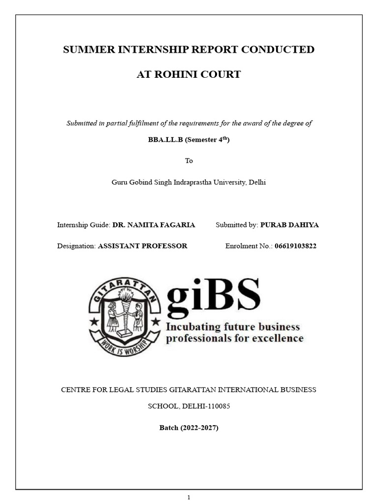 Final Internship Report | PDF | Magistrate | Judge
