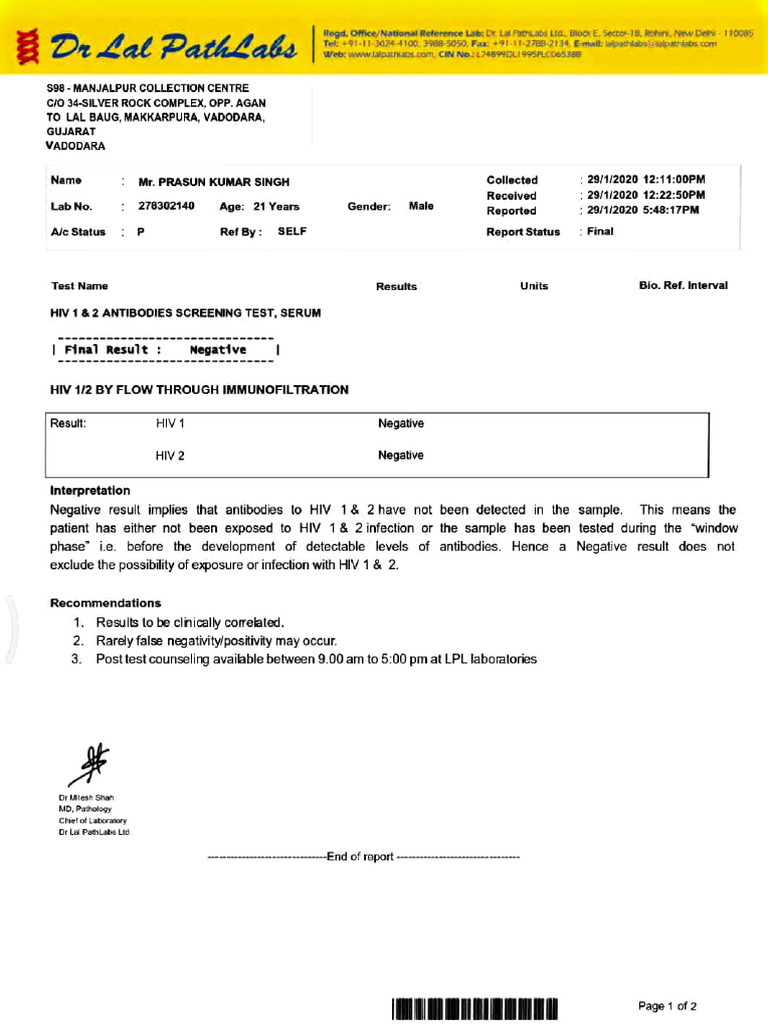 Dr. lal path lab | PDF
