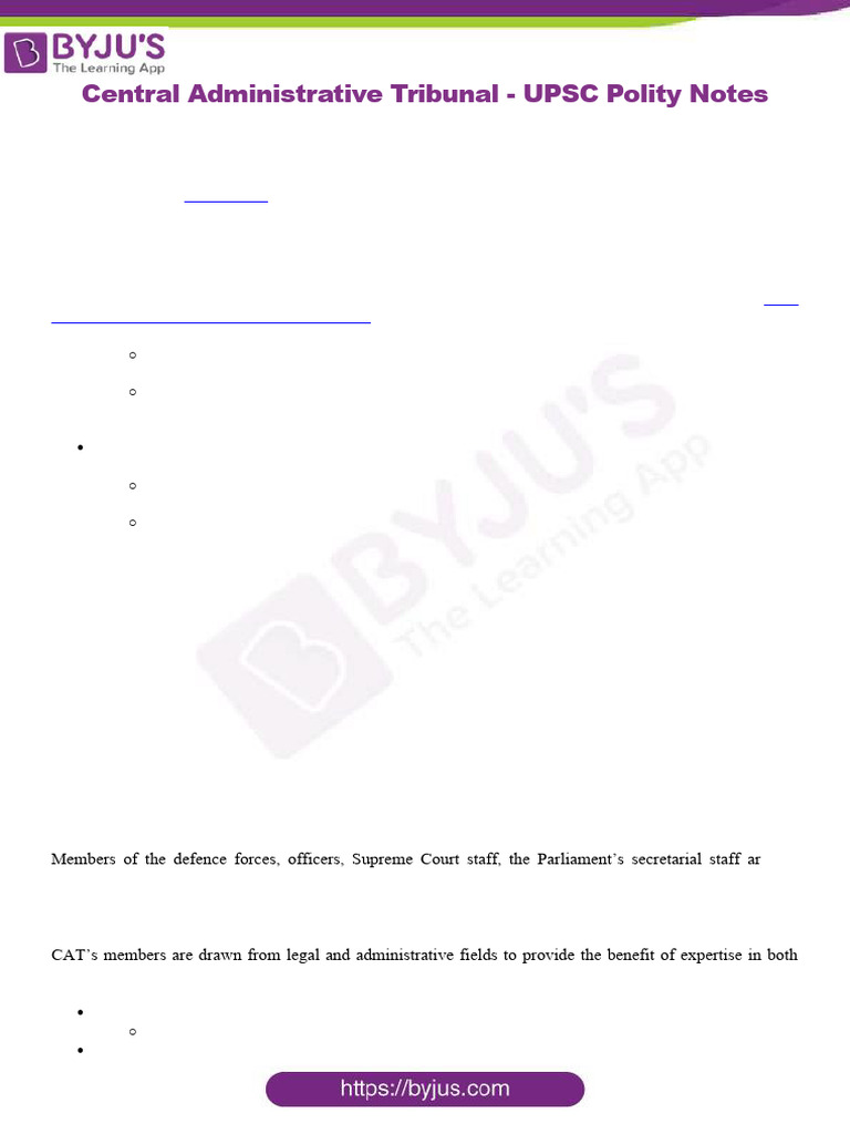 Central Administrative Tribunal UPSC | PDF
