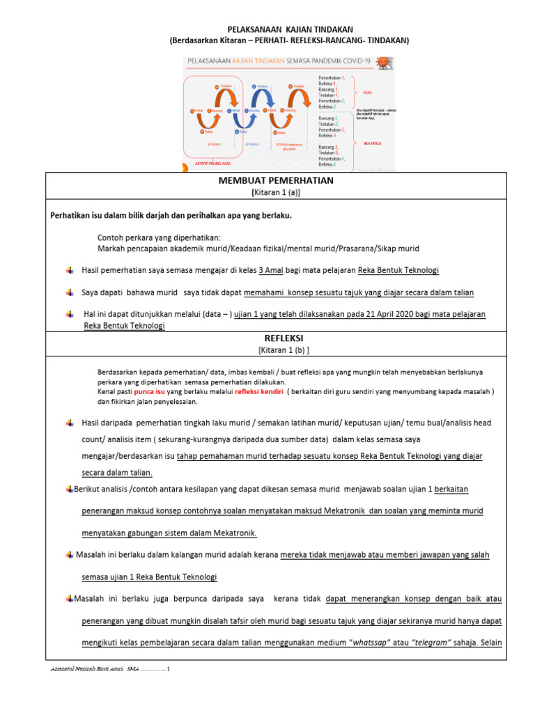Contoh Kajian Tindakan Waktu PKP 2021 | PDF