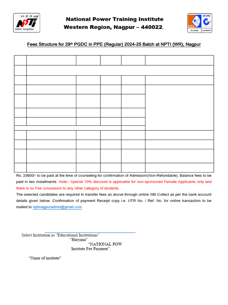 PGDC (Ppe) Fees Structure | PDF