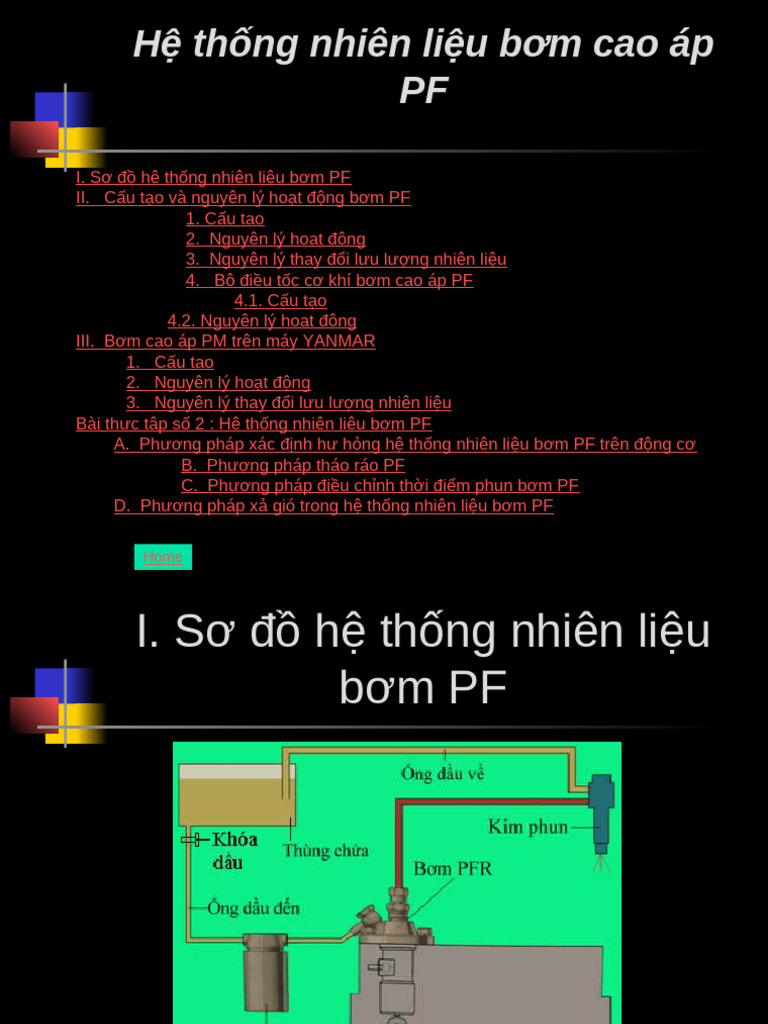 Hệ thống nhiên liệu bơm cao áp PF | PDF