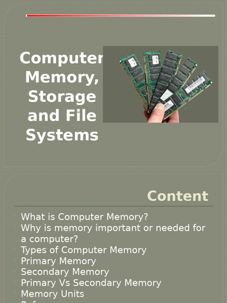 Week 4 - Memory, Storage and File Systems | PDF