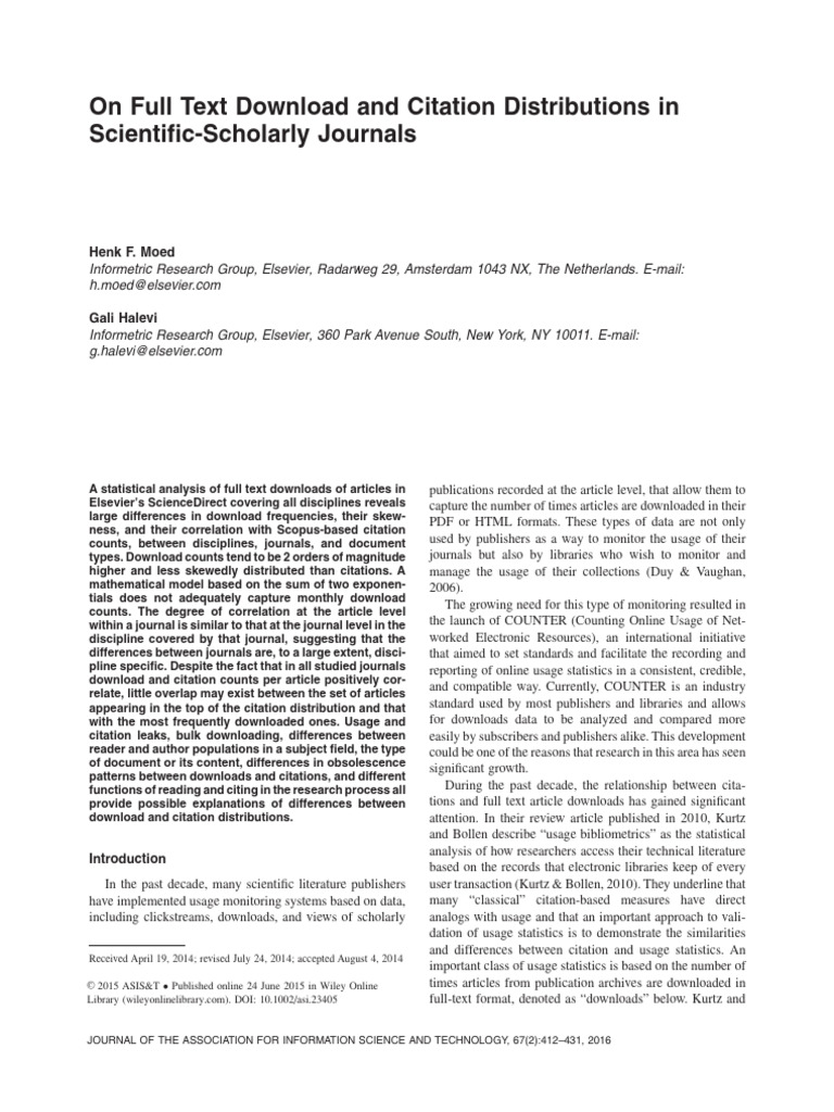 Asso For Info Science Tech - 2015 - Moed - On Full Text Download and ...